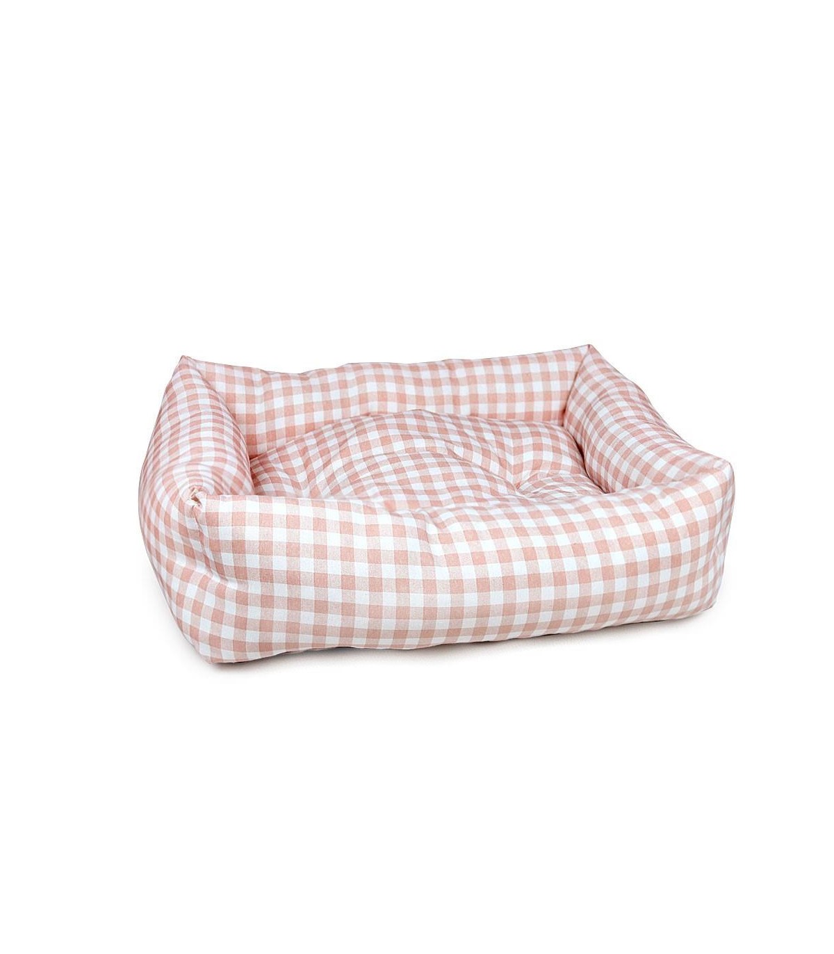 Cama para perro con estampado Vichy rosa